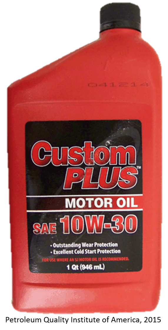 CustomPlusMotorOilSAE10W30 | The Petroleum Quality Institute of America