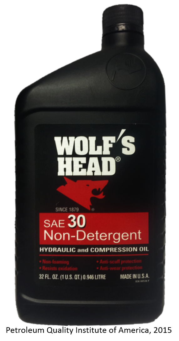 Wolfs head SAE30 ND Front Finished | The Petroleum Quality Institute of ...